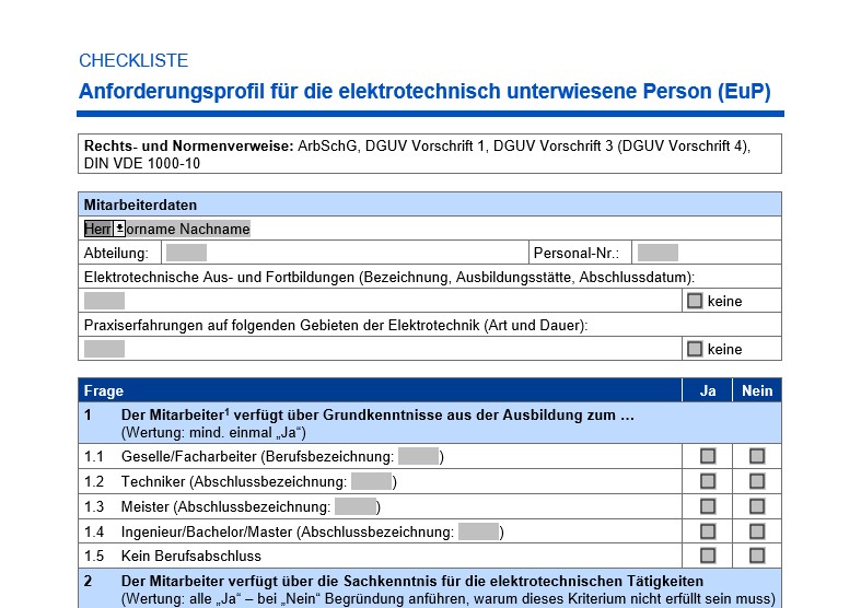 Qualifikationen und Bestellung EuP ⚡ Gratis-Download